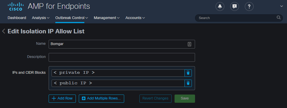 Cisco AMP for Endpoints | IP Isolation Allow List – The Networking ...